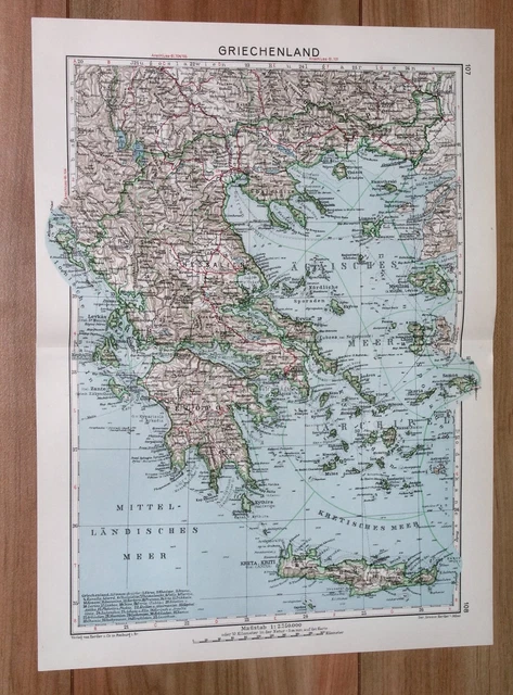 1932 ORIGINAL VINTAGE Map Of Greece / Aegean Sea £14.56 - PicClick UK 1932 ORIGINAL VINTAGE Map Of Greece / Aegean Sea £14.56 - PicClick UK