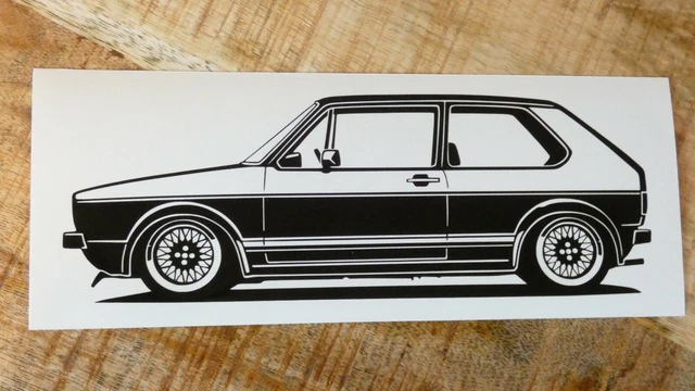 VW GOLF 1 GTI Golf Mk1 Golf GTI Tuning Aufkleber/ 2x Sticker schwarz ...