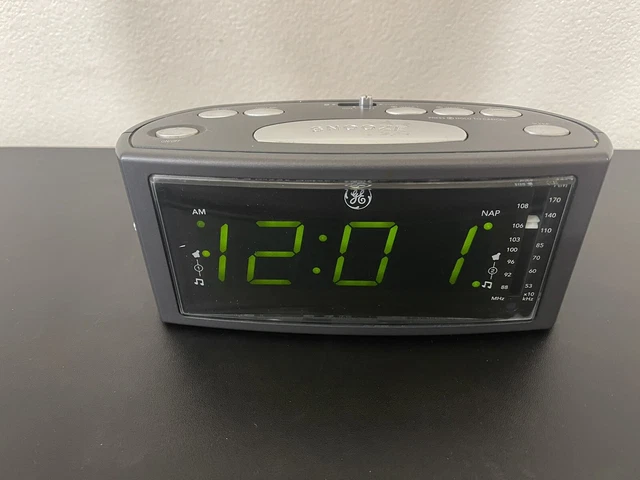 GE MODEL 7-4853C Radio Alarm Clock-Large Green Numbers-Corded-Tested ...