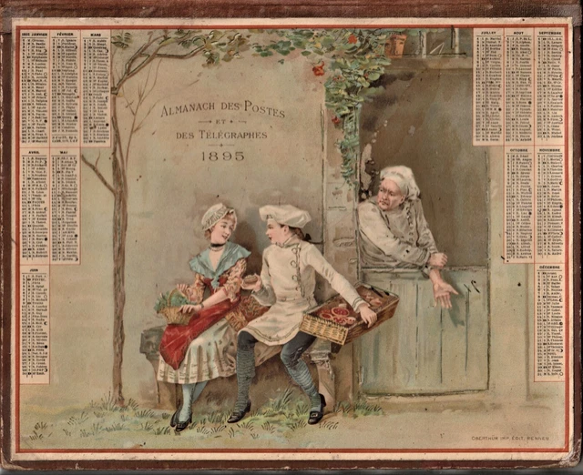 CALENDRIER DES POSTES ancien 1895 EUR 10,00 - PicClick FR