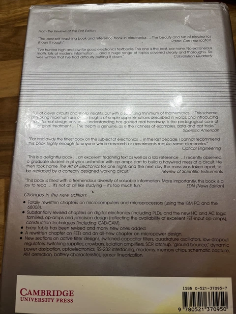 ART OF ELECTRONICS by Paul Horowitz and Winfield Hill (1989, Hardcover ...