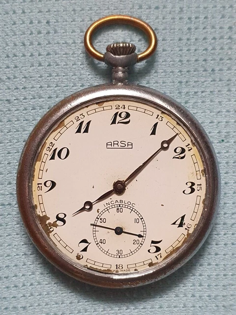 ARSA ETA INCABLOC 17 JEWELS Taschenuhr ! Vintage EUR 110,00 - PicClick DE
