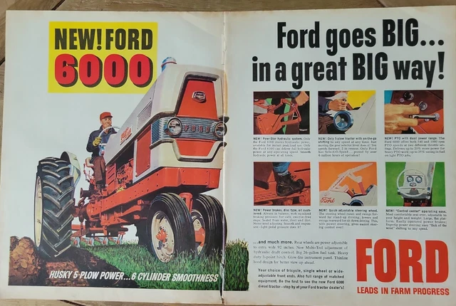 1962 FORD 6000 husky 5 plow power 6 cylinder red tractor Vintage ad EUR 11,15 - PicClick FR
