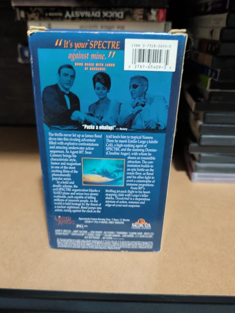 THUNDERBALL VHS 1965 Action Adventure James Bond 007 Collection MGM £2. ...