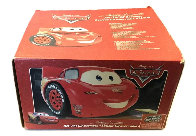 DISNEY PIXAR CARS Lightning McQueen CD Player Boombox Radio 2006 with ...