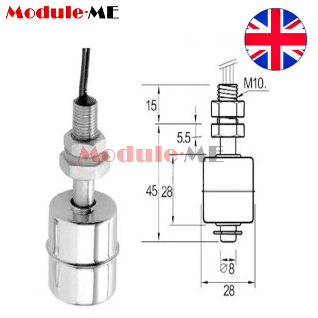 MINI INDICATOR VERTICAL Water Level Sensor Stainless Steel 45mm Float ...