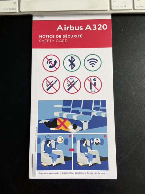 SAFETY CARD AIRBUS A320 . 03/2020 EUR 1,90 - PicClick FR