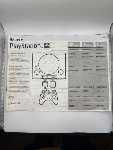 SONY PLAYSTATION ONE 1 Console System User Manual Instruction Booklet SCPH-5552 £9.99 - PicClick UK