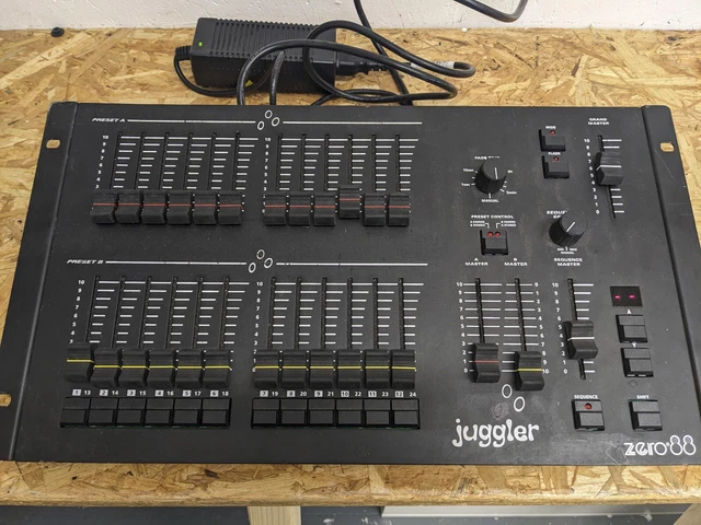 ZERO88 JUGGLER 12/24 Channel DMX Lighting Desk + Flightcase + Cables £169.99 - PicClick UK