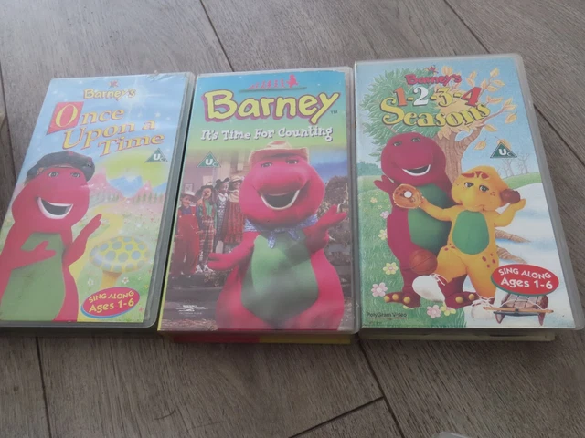 RARE 3 BARNEY VHS , 1234 seasons, Its time for counting and once upon a ...