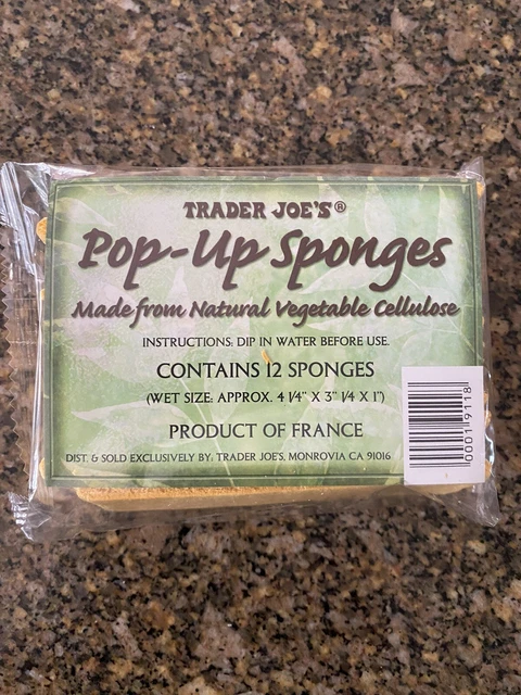 NEW TRADER JOES 12 Count Pop-Up Sponges Made From Natural Vegetable ...