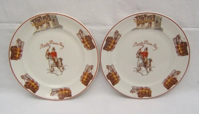 2 ANCIENNE ASSIETTES en porcelaine HAVILAND LIMOGES FRANCE route Paris ...