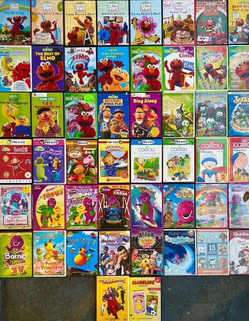 LOT OF 50 Childrens DVDs Barney Elmos World PBS Kids Veggie Tales ...