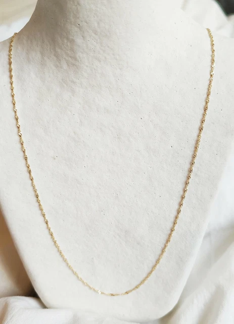 CHAÎNE EN OR jaune massif 18 carats 750/1000 18K maille Singapour 40,42,45,50 cm EUR 104,99 ...