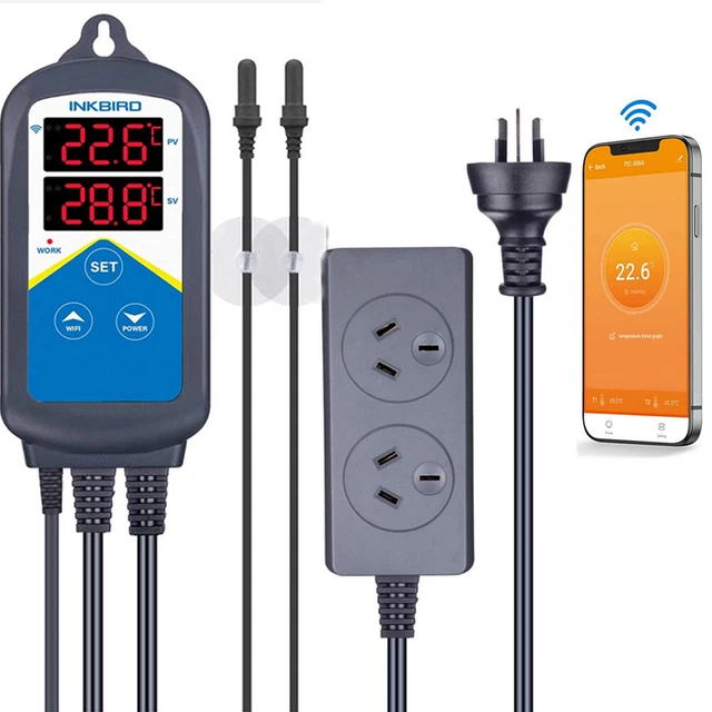 DIGITAL THERMOSTATS AQUARIUM Tank Controller WiFi Temperature Dual ...