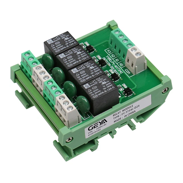 GEYA 4 CHANNEL Relay Module 1 SPDT AC/DC 5/12/24V AC230V Interface ...