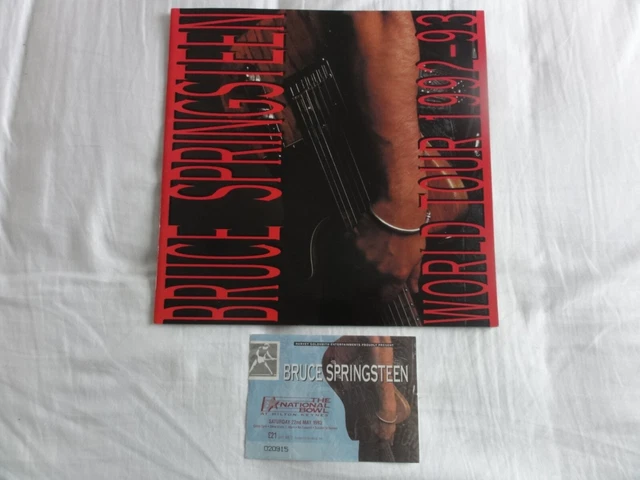 BRUCE SPRINGSTEEN WORLD Tour Programme 1992 1993 Milton Keynes Ticket ...