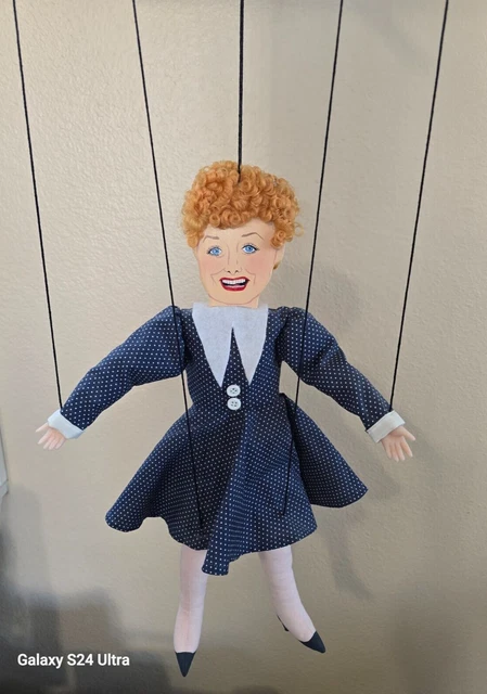 RARE LUCILLE BALL Hand Painted I LOVE LUCY Wood Head Marionette Doll 16 ...