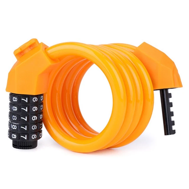 COMPACT SIZE ANTI-THEFT Security Steel Cable Lock Five-Digit Code ...
