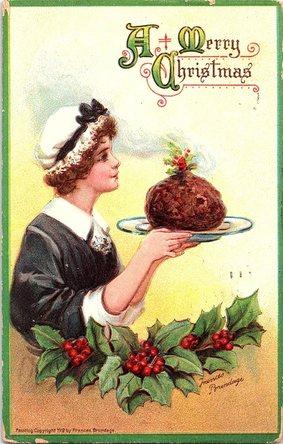 FRANCES BRUNDAGE UNE Joyeuse Carte De Noël De Gâteau Pour Fille De Houx ...