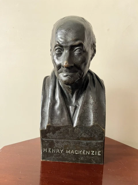 ANTIQUE BRONZE PORTRAIT Herm Bust Henry Mackenzie Sculpture Samuel ...