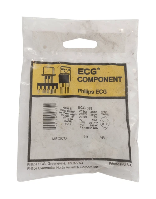 VINTAGE PHILIPS ECG Transistor Part ECG388 $4.25 - PicClick