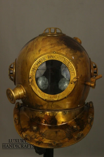 PLONGÉE CASQUE AMÉRICAIN Marine Mark V Foncé Mer Divers Ancien Neuf EUR ...