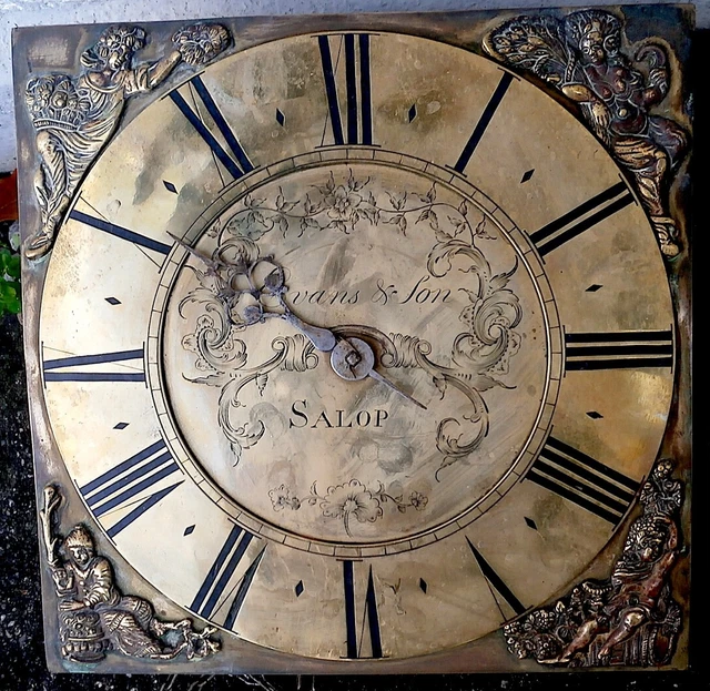 VANS & SON of Salop 30 HR LONGCASE CLOCK DIAL+movent 11 INCH C 1750 £ ...