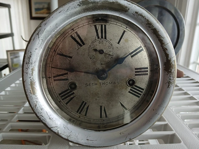 ANTIQUE SETH THOMAS Engine Room Ships Bell Clock from City of Traverse ...