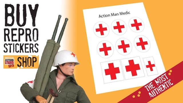 ACTION MAN MEDIC helmet and uniform stickers £5.50 - PicClick UK