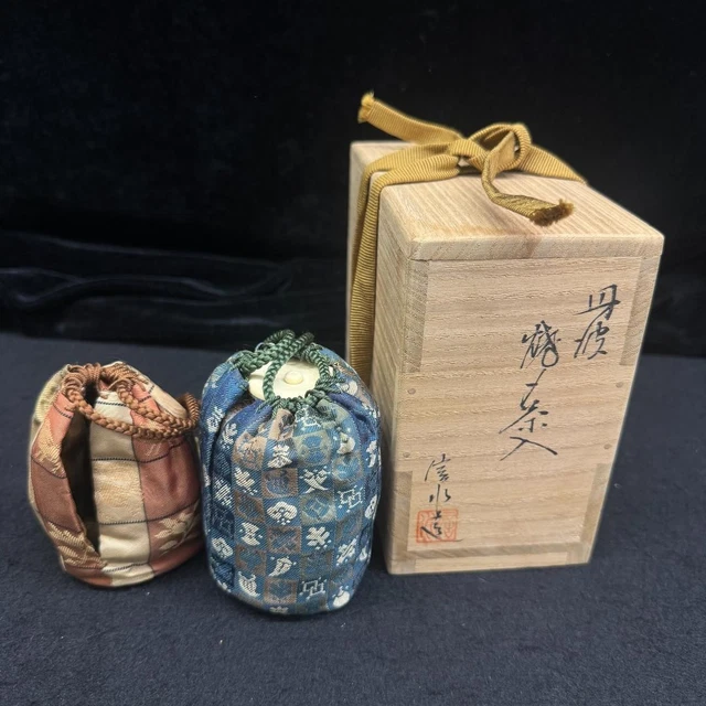 JAPANESE TEA CEREMONY Tea Caddy Countainer Vintage Tanba Ware $426.59 ...