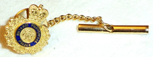 POLICE PIN ONTARIO Provincial Police Tie Pin With Chain $10.49 ...