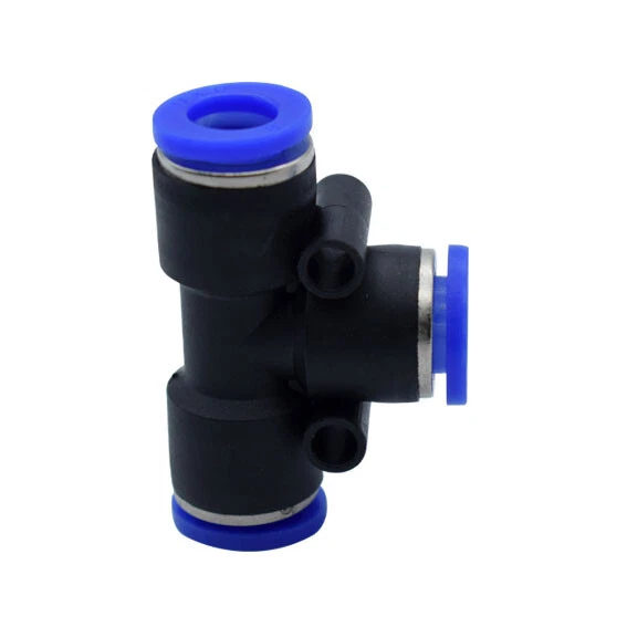 NYLON PNEUMATIC CONTROL Tee Hose Tube Inline Push Fit Connector Air ...