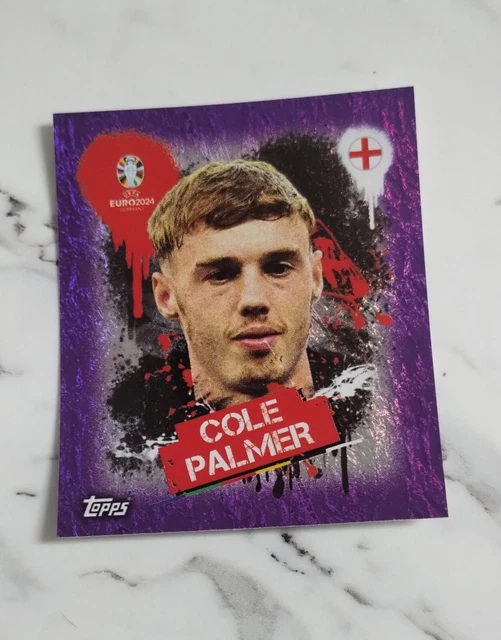 COLE PALMER TOPPS Euro 2024 Sticker - England & Chelsea Purple Parallel ...