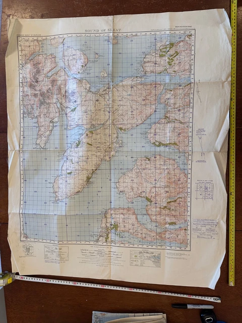 ORIGINAL WW2 BRITISH Army GSGS Map of Scotland - Sound of Sleat £12.00 ...