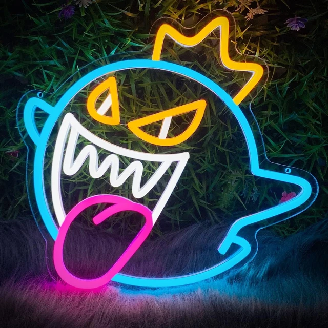 KING BOO NEON Sign, Game Neon Signs for Wall Decor, Ghost Led Neon ...