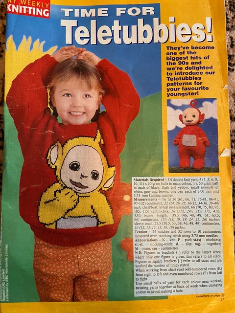 🧶 KNITTING PATTERN Alan Dart Teletubbies Po Soft Toy & Sweater £11.12 ...