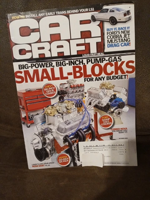 CAR CRAFT MAGAZINE October 2008 Ford Cobra Jet Mustang HEMI Dodge Dart ...