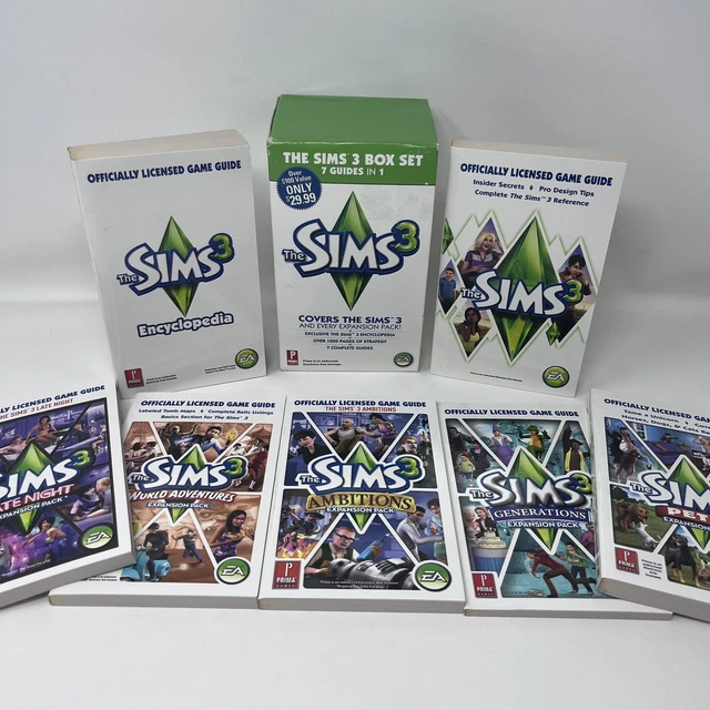 THE SIMS 3 Box Set 7 Books Encyclopedia Game Guide Every Expansion Pack ...