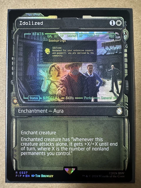 IDOLIZED FOIL SHOWCASE PIP-BOY RARE Fallout Universes MTG Magic ...