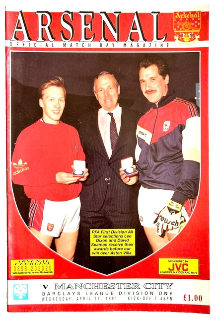 ARSENAL V MANCHESTER City Home Programme Division 1 - dated 17th April ...
