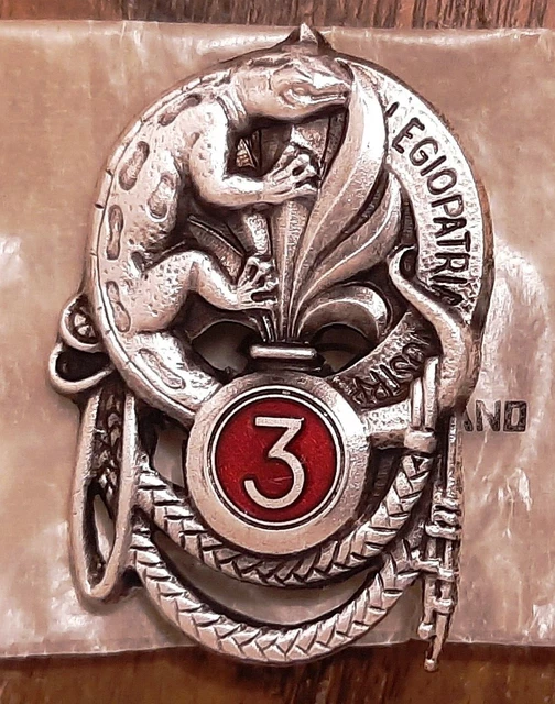 1940 WWII FOREIGN LEGION 3° REI Salamander Badge Enamel Removal FFL ...