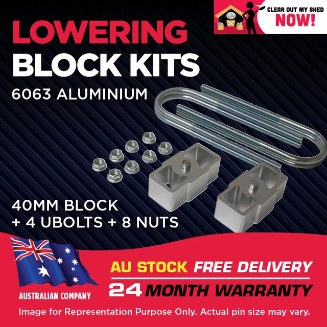 LOWERING BLOCK KIT Fits Toyota Hilux 2WD 2005-2023 (100 mm) 4.0 Inch ...