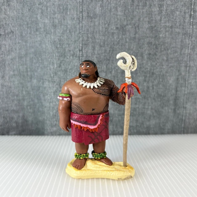DISNEY MOANA FATHER Chief Tui 4" Figurine 8-pc Set PVC Figure Cake ...