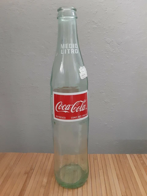 COCA-COLA REFRESCO BOTTLE Green Glass medio litro Hecho en Mexico 2002 ...