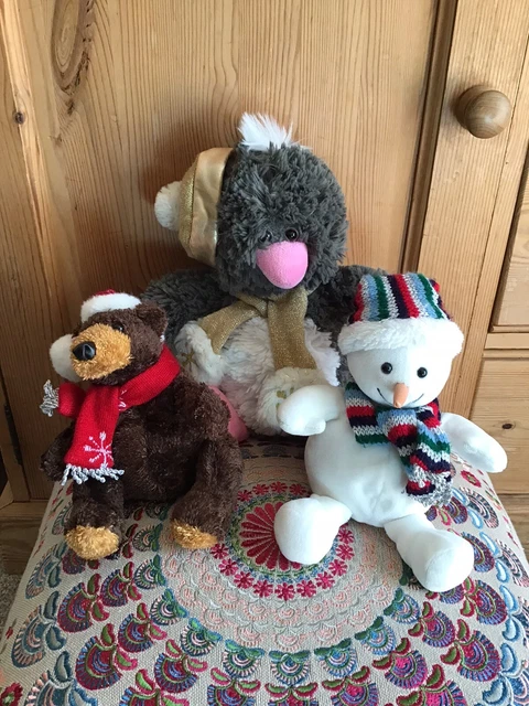 TESCO CHILLY CHRISTMAS Charlie Penguin Bertie Bear Snowman Plush Soft ...