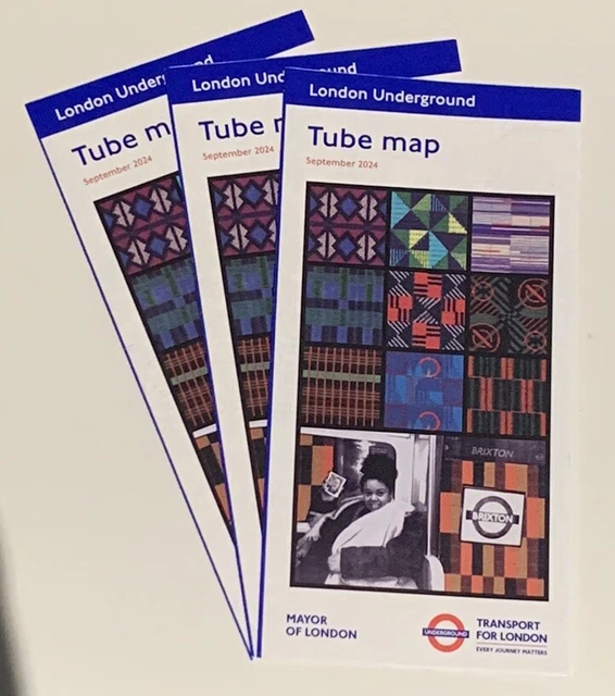 LONDON UNDERGROUND TUBE Map - NEW September 2024 - 3 pack - TFL ...