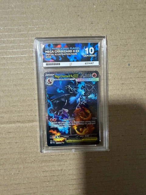 POKÉMON TCG MEGA Charizard X Ex 125/094 + ACE 10 GEM MINT - Perfect 10 ...
