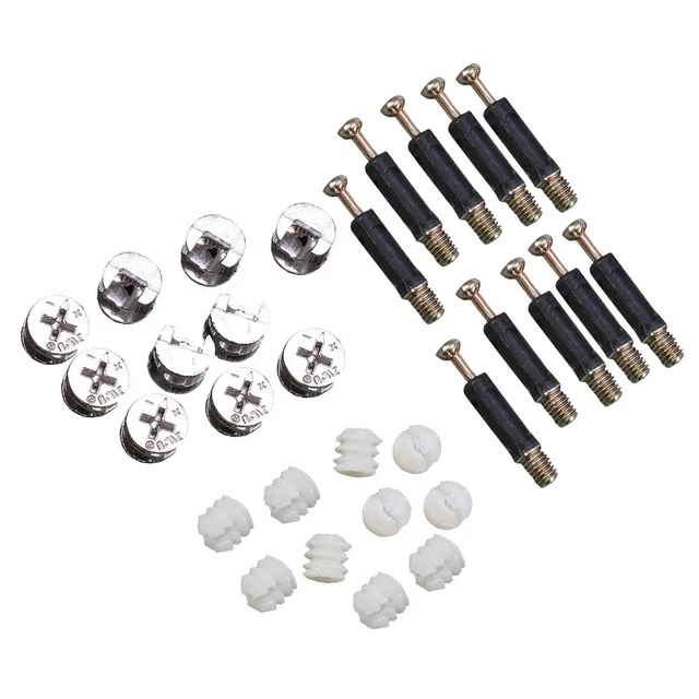 24 SETS FURNITURE Cam Lock Fasteners Connecting Dowels Fittings ...
