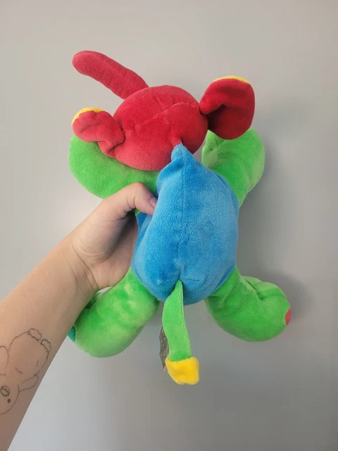 VINATGE BABY KEEL Birthdays Colour Block Soft Toy Elephant Rattle ...